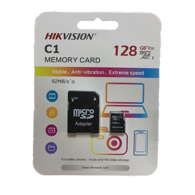 Hikvision HS-TF-C1-128G microSDXC™-128G-Class 10 and UHS-I - 3D NAND MicroSD Hafıza Kartı Hafıza ...